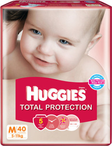 Huggies Total Protection Diaper - M - Buy 40 Huggies Disposable Diapers ...