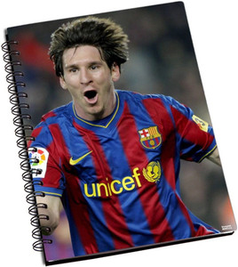 Rockmantra Messi Football Player A5 Notebook Single Rule 200 Pages ...