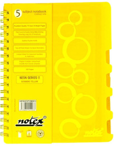 Notex NEON SERIES - 5 SUBJECT NOTEBOOK B5 Diary Single Ruled 300 Pages ...