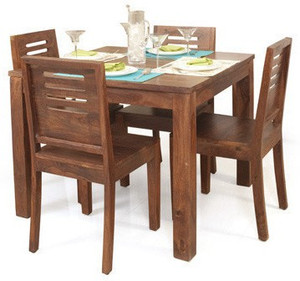 Urban Ladder Arabia Square Solid Wood 4 Seater Dining Table Price in ...