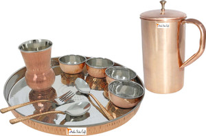 Prisha India Craft Pack of 10 Copper Indian Traditional Dinnerware ...