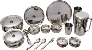 BM Pack of 61 Stainless Steel BM SS Dinner Set Price in India - Buy BM ...