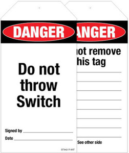 Safety Sign Store DANGER: Do not Throw Switch Emergency Sign Price in ...