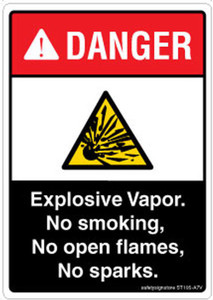Safety Sign Store Danger: Explosive Vapor Emergency Sign Price in India ...