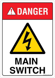 Safety Sign Store Danger: Main Switch Emergency Sign Price in India ...