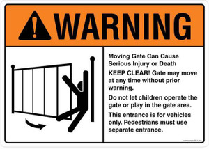 Safety Sign Store Warning: Moving Gate Emergency Sign Price in India ...