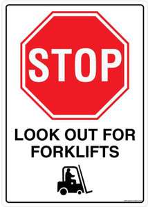 Safety Sign Store STOP: Look Out for Forklifts Emergency Sign Price in ...