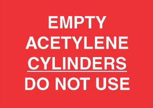 Just Signs EMPTY ACETYLENE CYLINDERS DO NOT USE Emergency Sign Price in ...