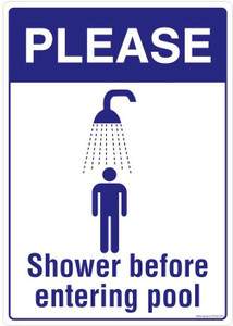 Safety Sign Store Please Shower Before Entering Pool Emergency Sign ...