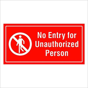 ACROPLAST No Entry For Unauthorized Person Emergency Sign Price in ...