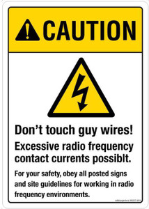 Safety Sign Store Caution: Excessive Radio Frequency. Do Not Touch ...