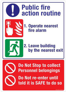 Safety Sign Store Public Fire Action Routine Emergency Sign Price in ...