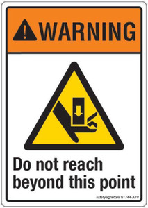 Safety Sign Store Warning: Do Not Reach Beyond This Point Emergency ...