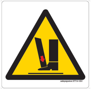 Safety Sign Store Crush Hazard. Keep Foot Clear-Graphic Emergency Sign ...