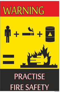 SignageShop flex Warning practise fire safety Poster Emergency Sign ...