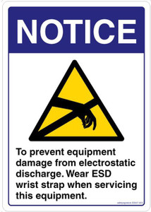 Safety Sign Store NOTICE: Prevent Equipment Damage from Electrostatic ...