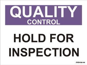 Clickforsign Hold For Inspection OSHA Safety Quality Control Sign Self ...