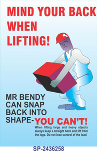SignageShop Mind your back when lifting Poster Emergency Sign Price in ...