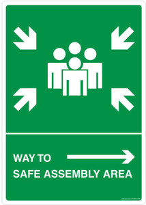 Safety Sign Store Way To Safe Assembly Area Emergency Sign Price in ...