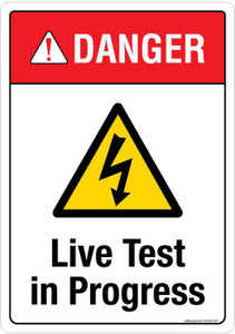 Safety Sign Store Danger: Live Test In Progress Emergency Sign Price in ...