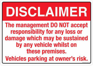 Safety Sign Store Disclaimer - Parking Emergency Sign Price in India ...