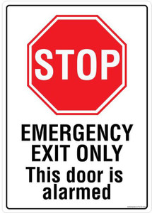 Safety Sign Store STOP: Emergency Exit Only Emergency Sign Price in ...