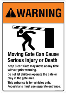 Safety Sign Store WARNING: Moving Gate Emergency Sign Price in India ...