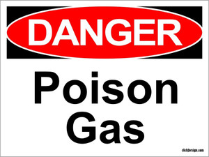 Clickforsign Poision Gas OSHA Safety Sign Self Adhesive Vinyl Sticker ...