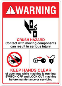 Safety Sign Store Warning: Crushing Hazard-Cutouts Emergency Sign Price ...
