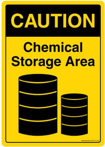 Safety Sign Store Caution: Chemical Storage Area Emergency Sign Price ...