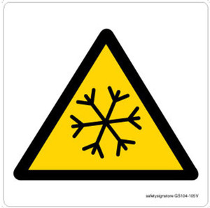 Safety Sign Store Caution: Cold Temperature-Graphic Emergency Sign ...