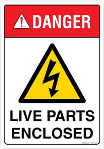 Safety Sign Store Danger: Live Parts Enclosed Emergency Sign Price in ...