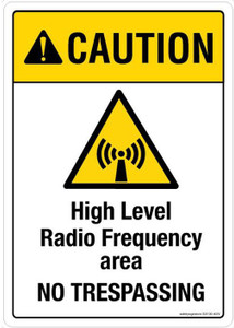 Safety Sign Store Caution: High Level Radio Frequency Emergency Sign ...