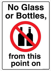 Safety Sign Store No Glass/Bottles From This Point Emergency Sign Price ...