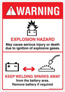 Safety Sign Store Warning: Battery Explosion Hazard Emergency Sign ...