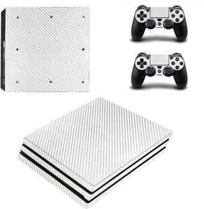 Hytech Plus White Carbon Fiber Theme Sticker for PS4 PRO Console & 2 ...
