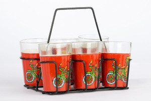 Its Our Studio (Pack of 6) Cycle Rickshaw Tapri Glass Glass Set Water ...