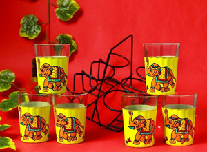 Its Our Studio (Pack of 6) Chotu Hathi Tapri Glass Glass Set Water ...