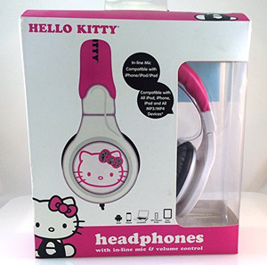 Hello Kitty Headphones With In-Line Mic , Pink/ Bluetooth without Mic ...