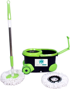 Crystal Clean 360 Degree Easy Magic Bucket Mopset With Soap Dropper Mop ...