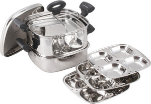 JVL Small Square Steamer With 3 Plates Induction & Standard Idli Maker ...