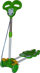 Planet of Toys 4 Wheel Flicker Scooter with Handle Break, Music ...