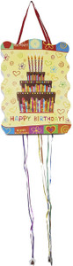 FUNCART Happy Birthday Cake Pull String Pinata (Khoi Bag) Pull String ...