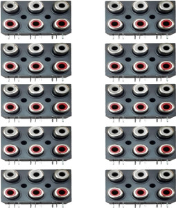 ELPH Audio Video AC Concentric RCA AV Socket 6 Female Jack Connector ...