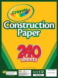 CRAYOLA Construction Paper, Assorted Colors, 240 Sheet (99-3200 ...