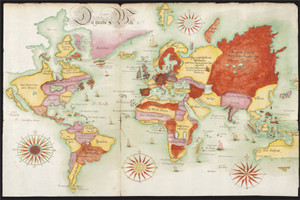 [ Myhome ] map-of-the-world-1675-german Poster ( POSTER SIZE =30 cm x ...