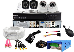 Bluei 1.3mp HD CCTV Combo Kit with DVR, Power Supply & All Accessories ...