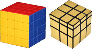 RUBIK'S CHALLENGE Golden Mirror & Stickerless 4x4x4 Speed Cube - Combo ...