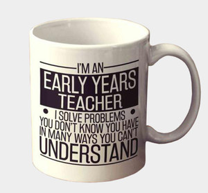 Muggies Magic i m an early years teacher white large Ceramic Coffee Mug ...