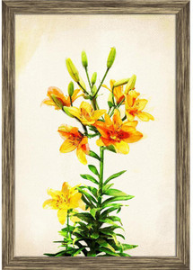 Artzfolio Watercolor Yellow Lily Framed Wall Art Painting Print Canvas ...
